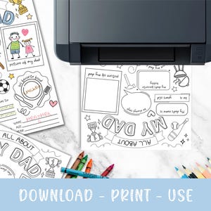 All About My Dad Coloring Page, Father’s Day Printable for Kids, DIY ...