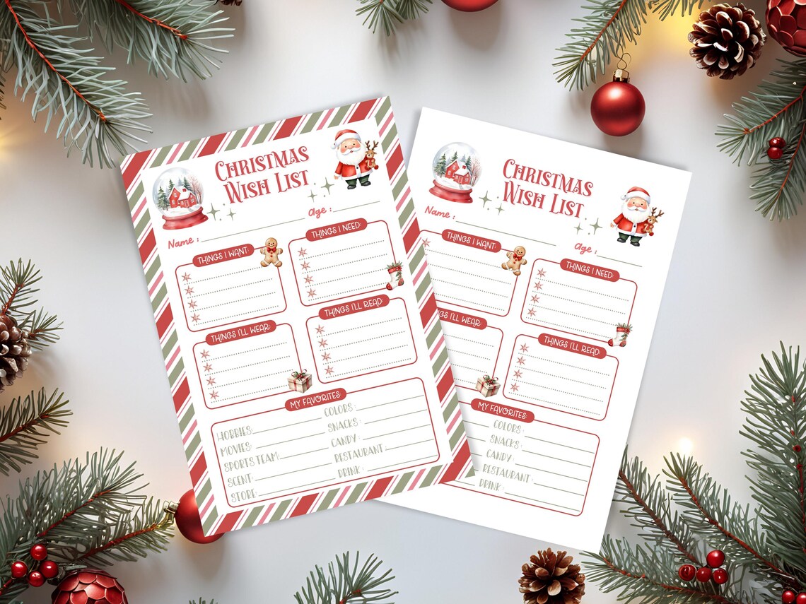 Editable Christmas Wish List for Kids (digital Download) - Etsy