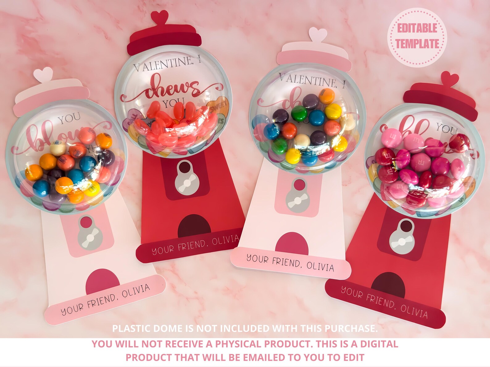 Bubblegum Valentine Cards: I Chews You Printable (digital Download) - Etsy