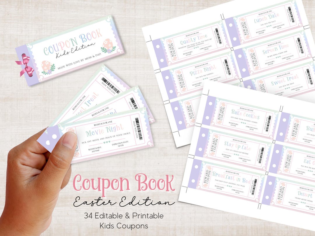 Easter Yes Day Ticket Voucher, Coupon Printable Template, Gift for Kids ...