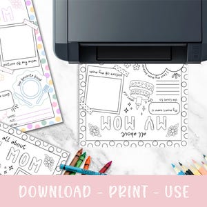 All About My Mom Printable, Mother's Day Gift, Kids Coloring Page ...