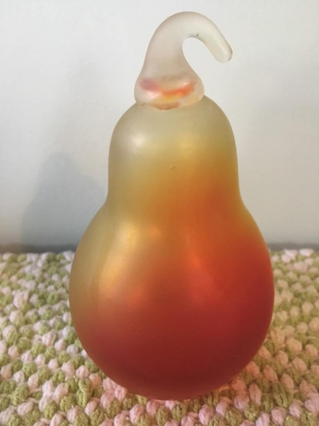 Vintage Murano Style Frosted Glass Pear Paperweight, Figure - Etsy