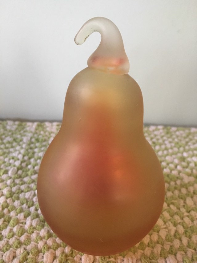 Vintage Murano Style Frosted Glass Pear Paperweight, Figure - Etsy