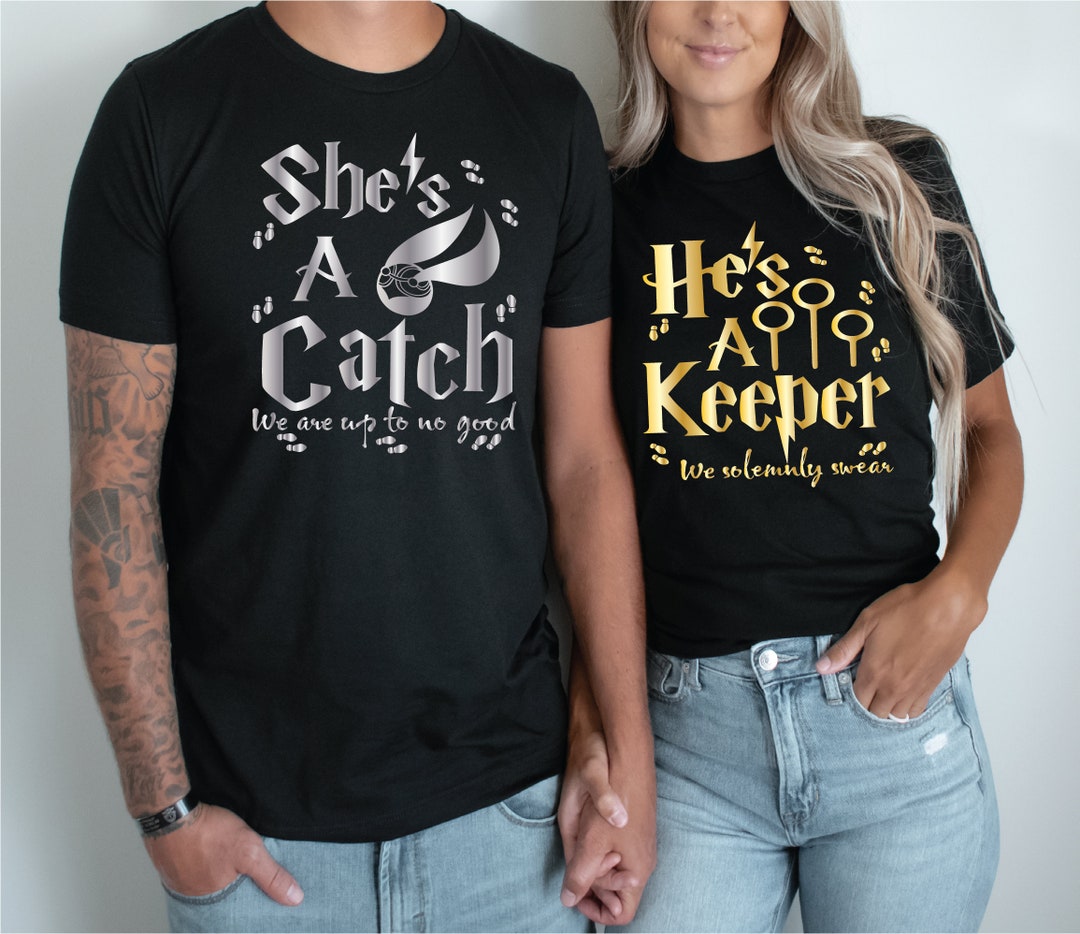 She's A Catch, He's A Keeper, Couples T-shirts, Mix and Match Tank Top ...