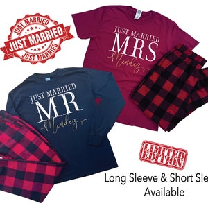 Couples Just Married Personalized Pajamas, Newlywed Christmas Pajamas ...