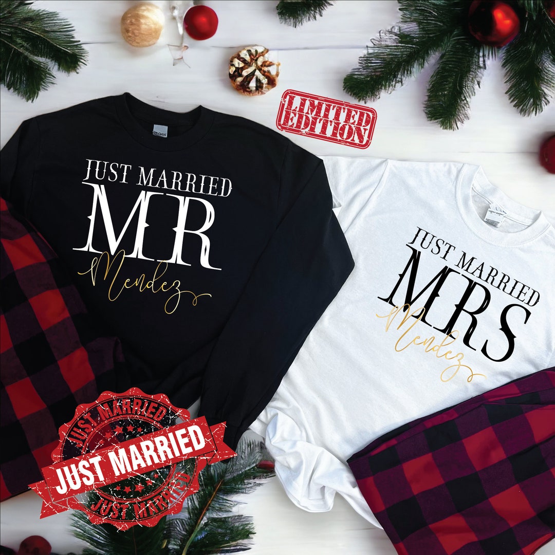 Couples Just Married Personalized Pajamas, Newlywed Christmas Pajamas ...
