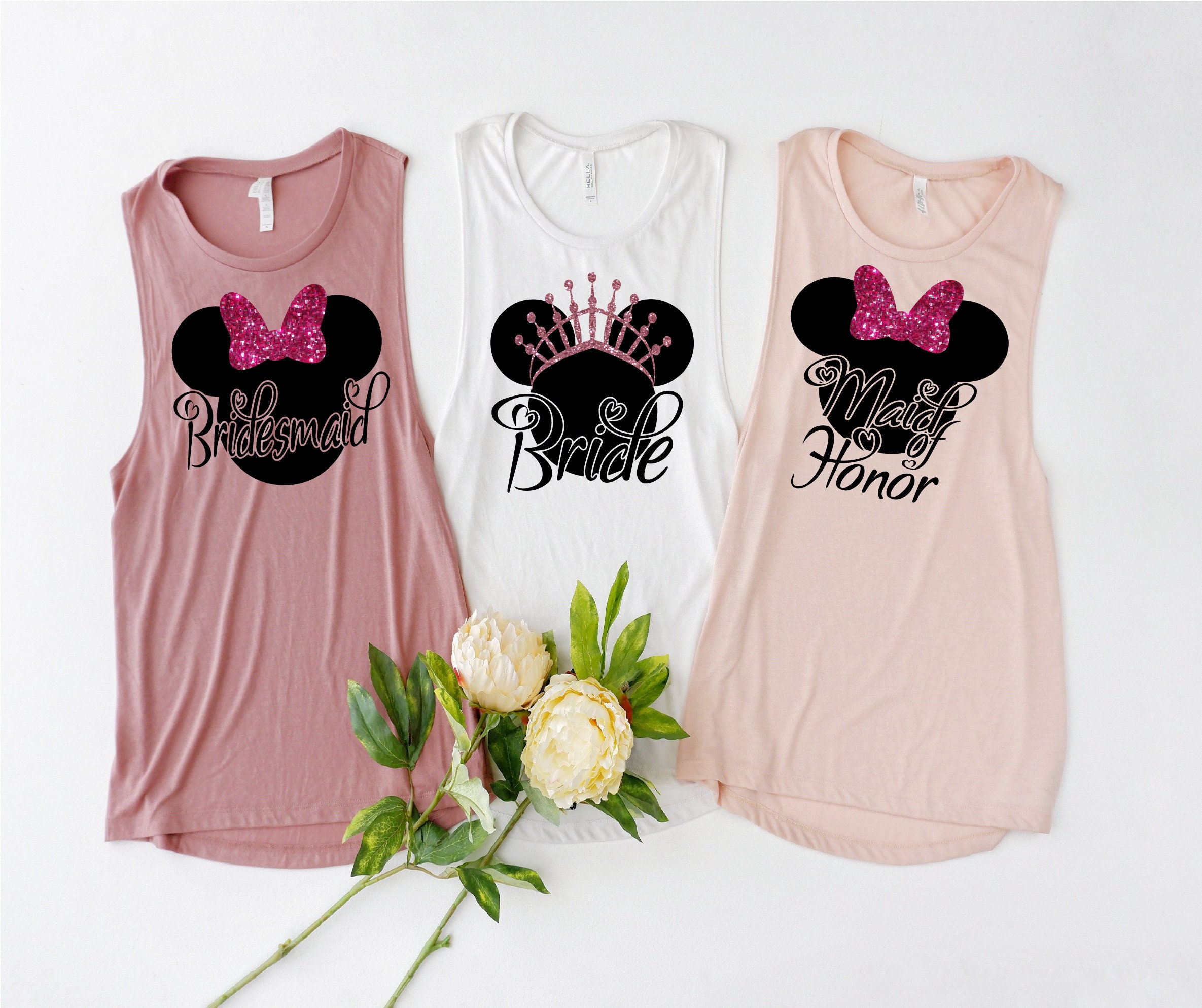 Minnie Bride Bachelorette Theme Party Flowy Muscle Tank - Etsy