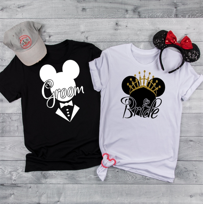 Groom And Bride Couples Disney Shirts Minnie Bride Bridal Etsy