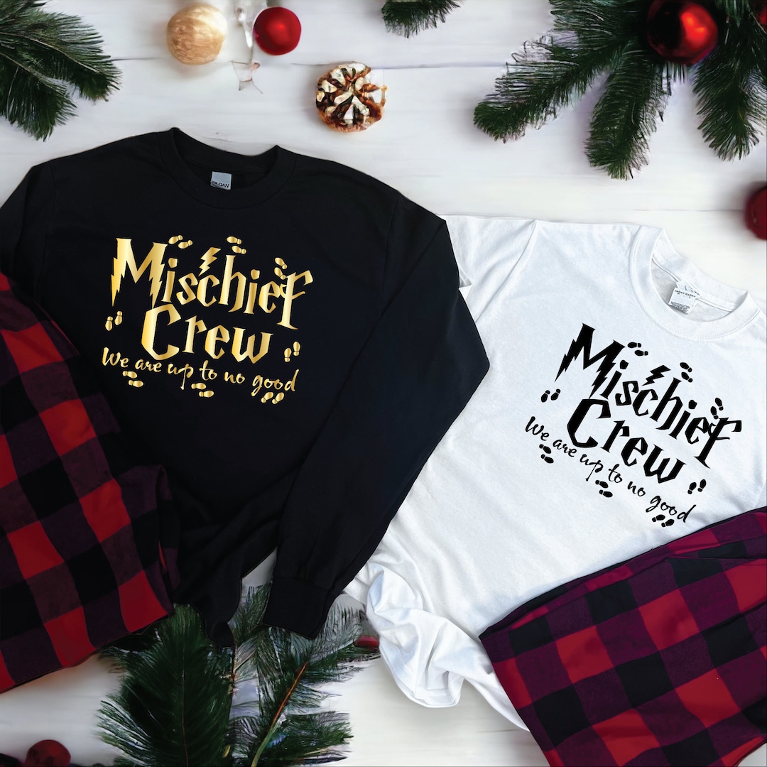 Mischief Crew Christmas Matching Pajamas, We Are up to No Good, Family ...