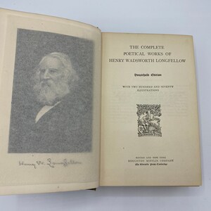 1906 Longfellow's Complete Poems Illustrated, Vintage Book - Etsy