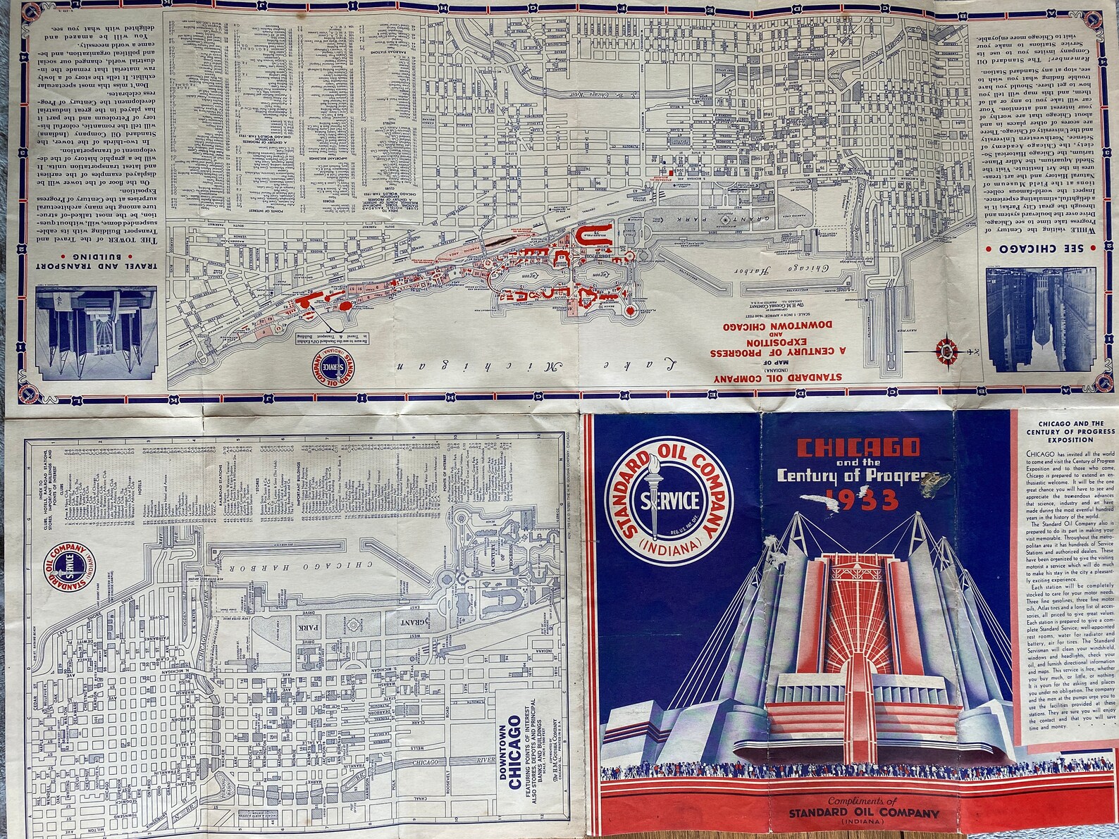 1933 Chicago and the Century of Progress Exposition & World Fair Map ...