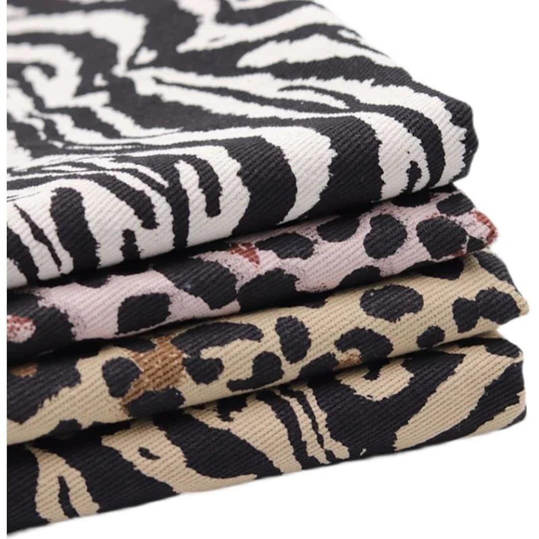Leopard Thick Cotton Canvas Fabrics Tiger Stripe Fabric Thick Anti ...