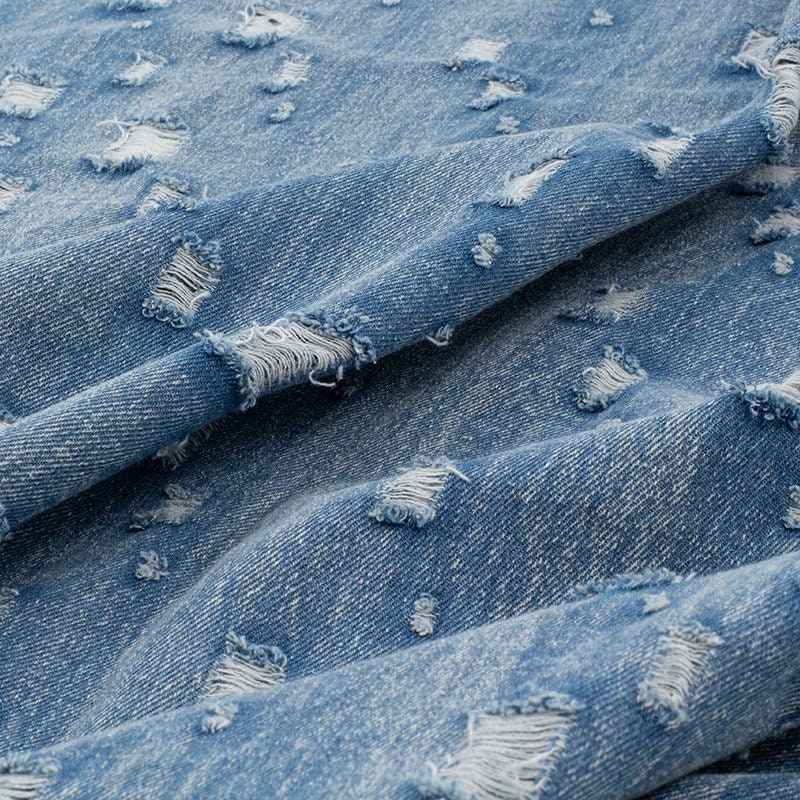 Ripped Jeans Old White Washed Denim Fabric, Rubbed White Denim Fabric ...