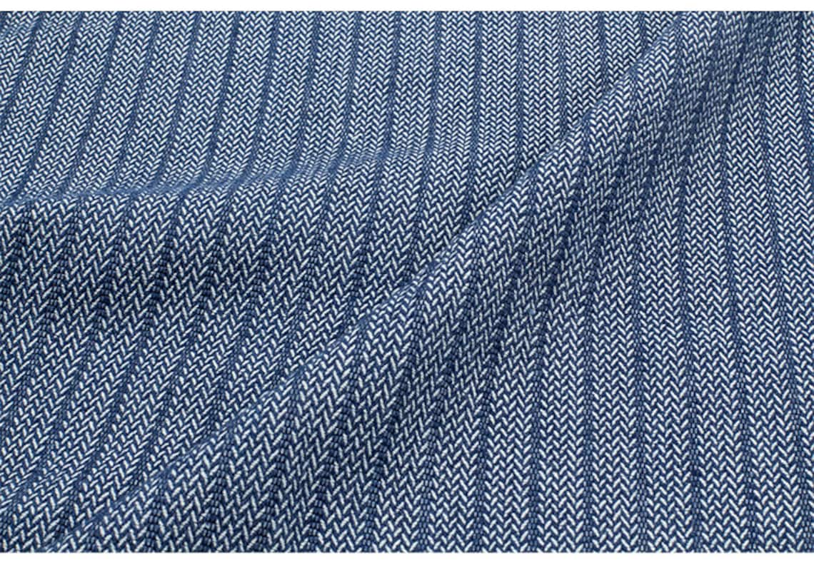 Cotton Herringbone Pattern Denim Fabric Blue Denim Fabric - Etsy
