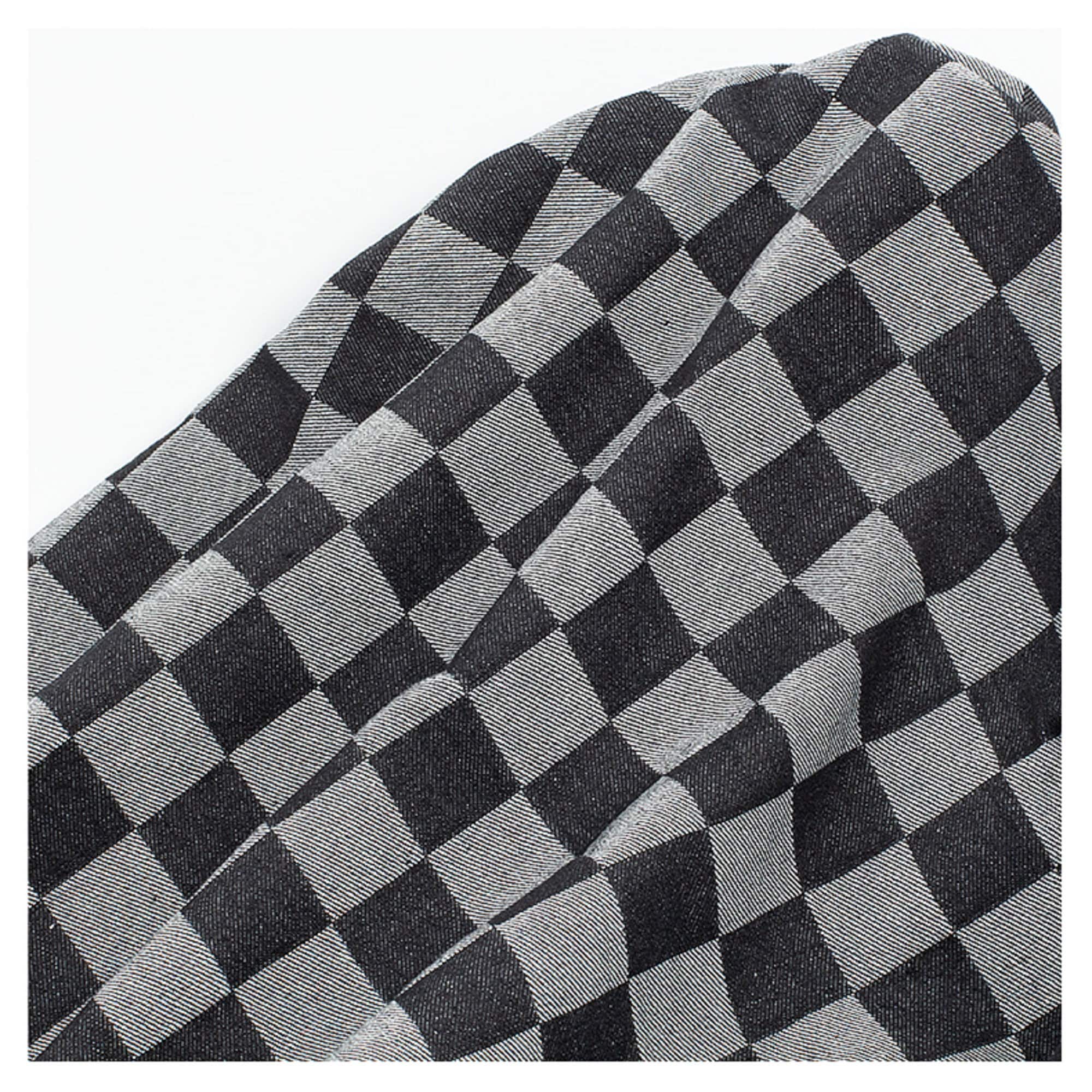 Checkerboard Denim Washed Thick Geometric Pattern Design Fabric Coat ...