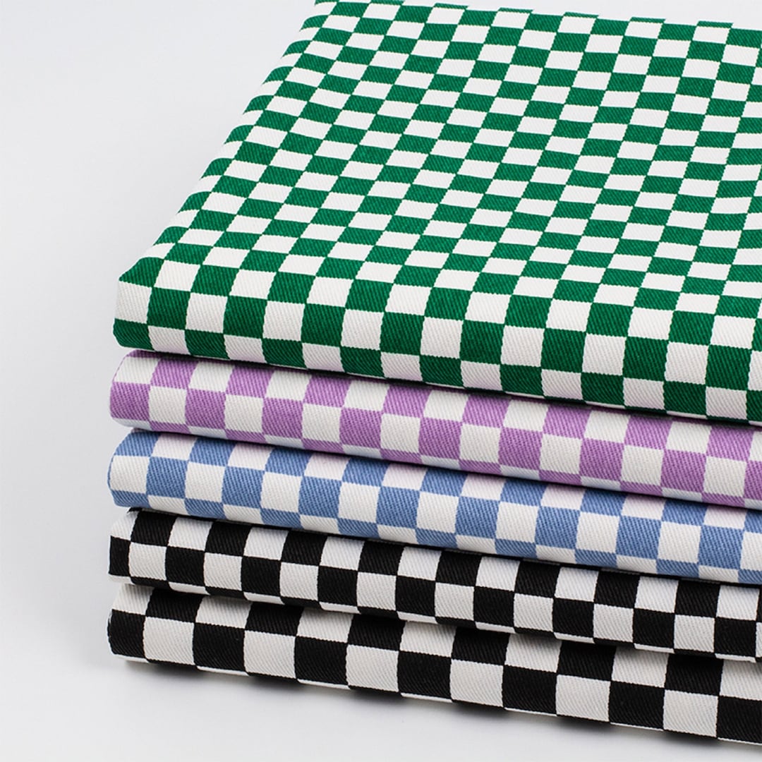 Colorful Checkerboard Twill Canvas Cotton Fabric Thick High-grade ...