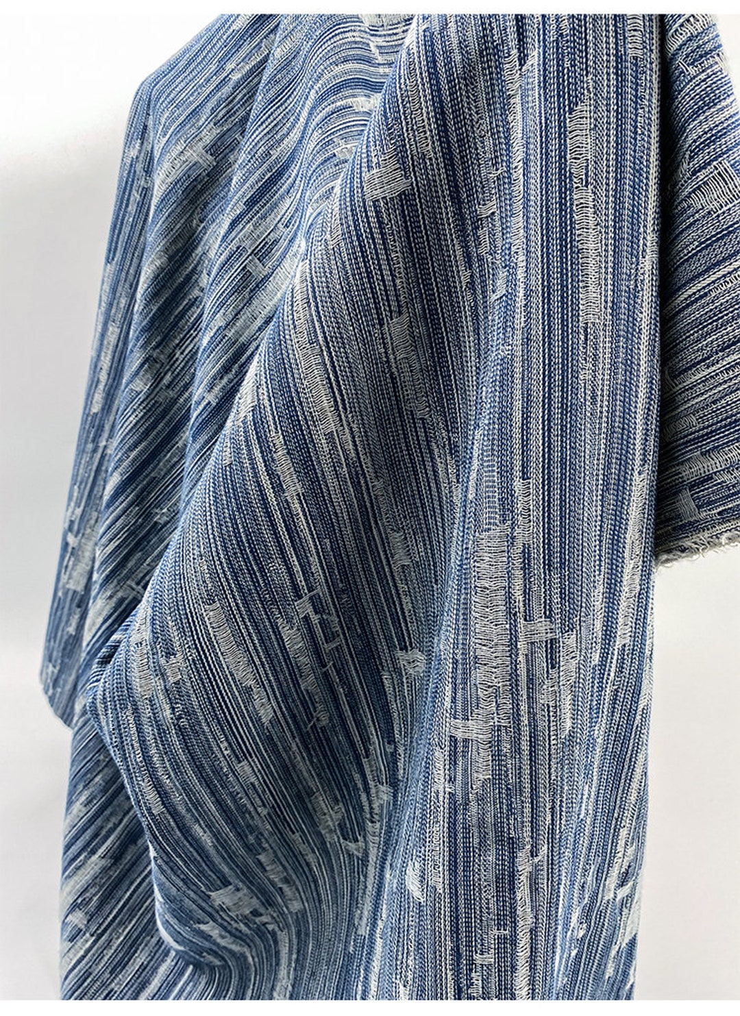 Old Line Jacquard Washed Denim Fabric Texture Sense Clothing Vintage ...