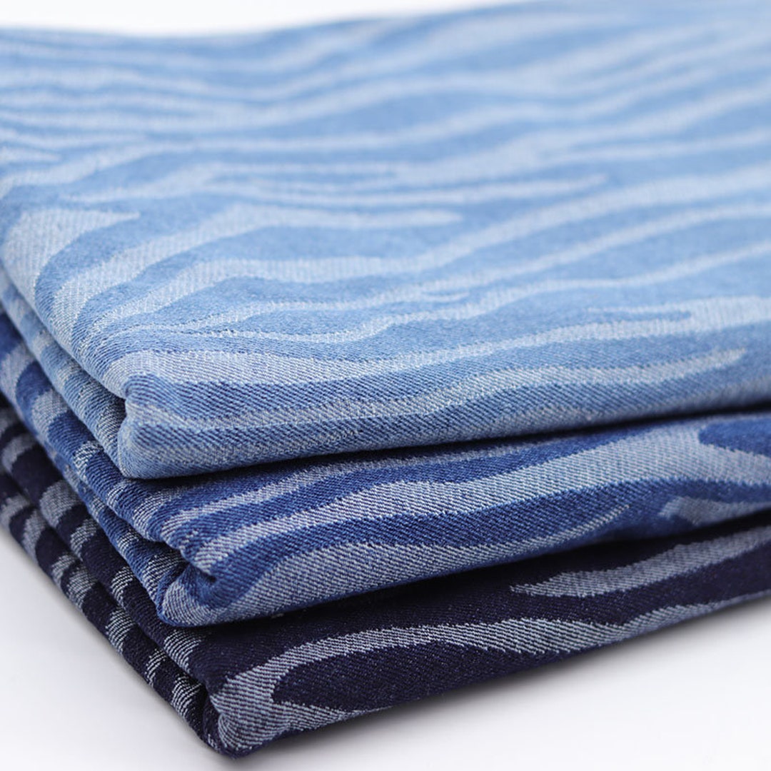 Tiger Zebra Stripe Jacquard Denim Fabric Thick Washed Patterned Fabric ...
