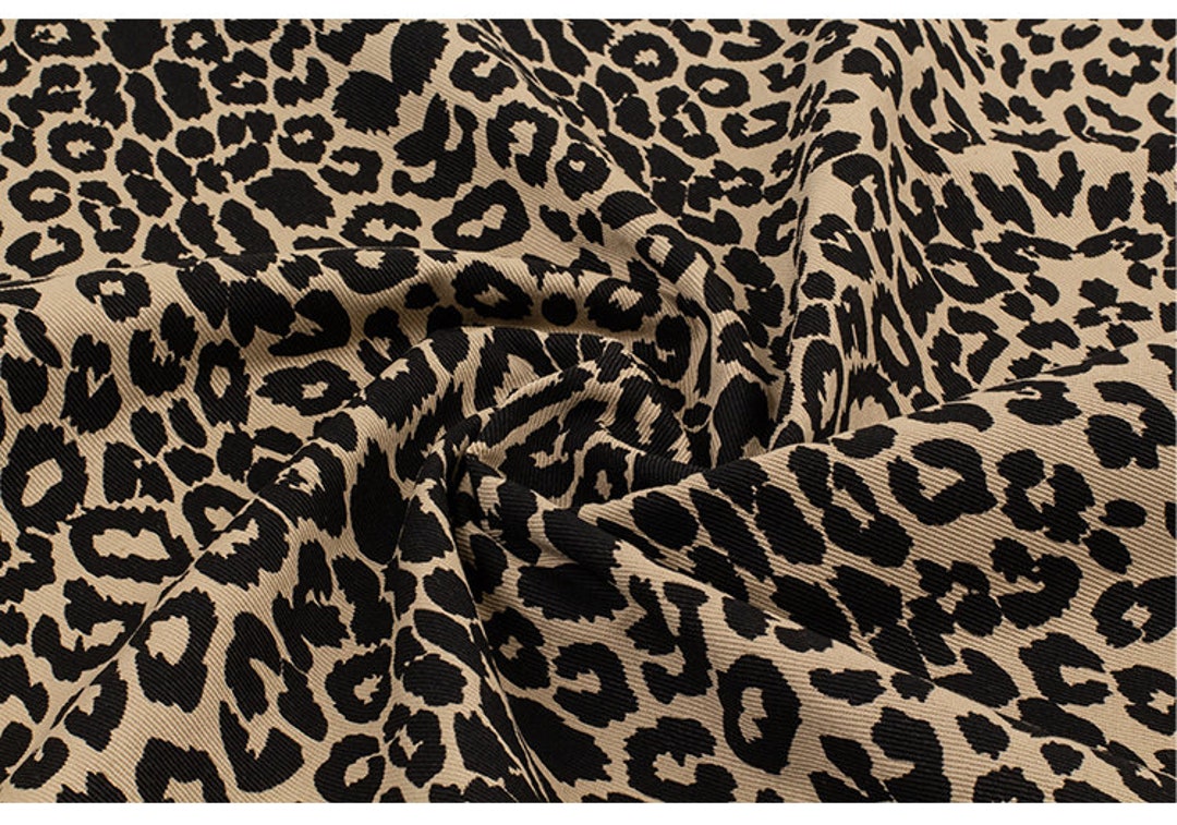 Leopard Print Fabric Animal Print Cotton Fabric by Half Meter - Etsy