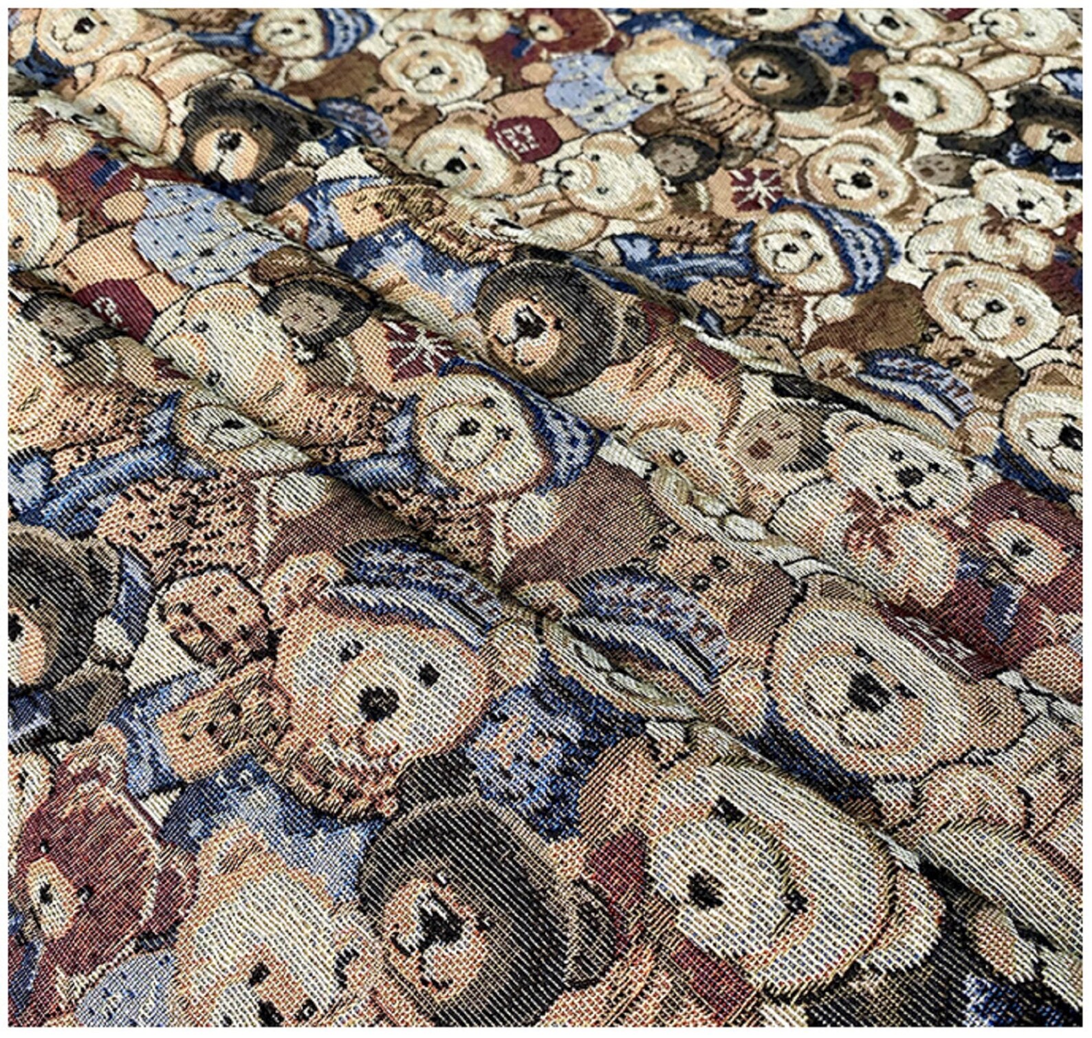 Jacquard Fabric Bear Cartoon Pattern Handmade DIY Bag Skirt Coat ...