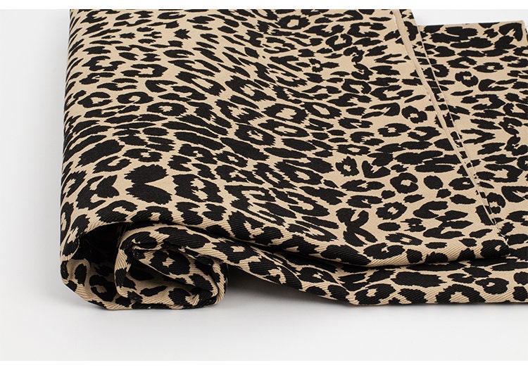 Leopard Print Fabric Animal Print Cotton Fabric by Half Meter - Etsy