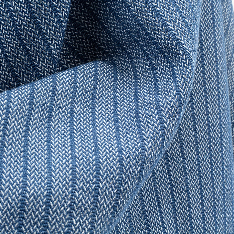 Cotton Herringbone Pattern Denim Fabric, Blue Denim Fabric, Vintage ...