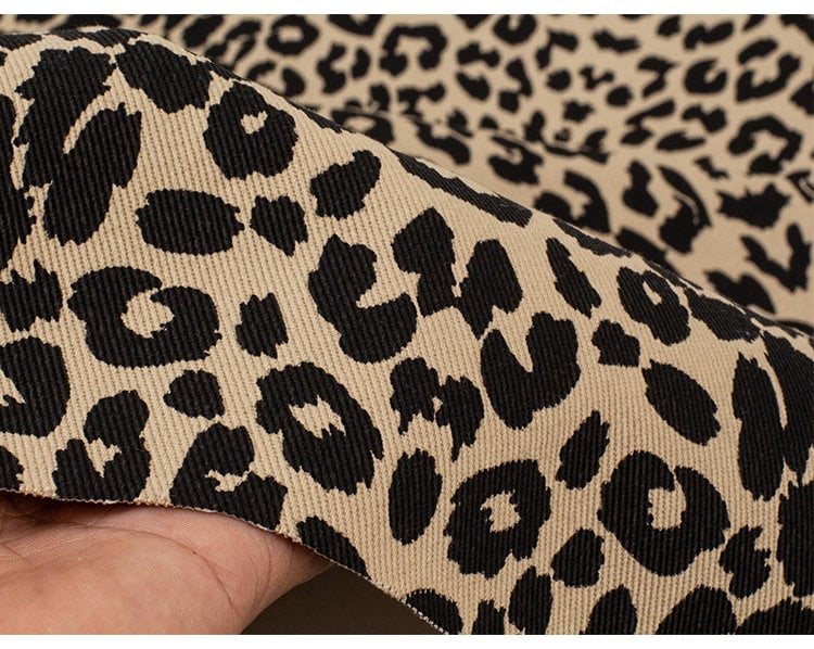 Leopard Print Fabric Animal Print Cotton Fabric by Half Meter - Etsy