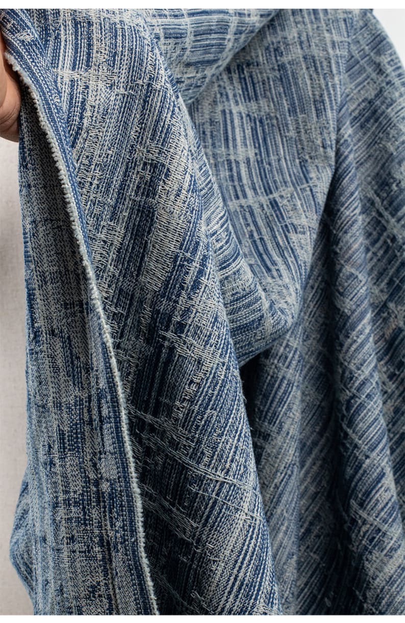 Old Line Jacquard Washed Denim Fabric Texture Sense Clothing Vintage ...