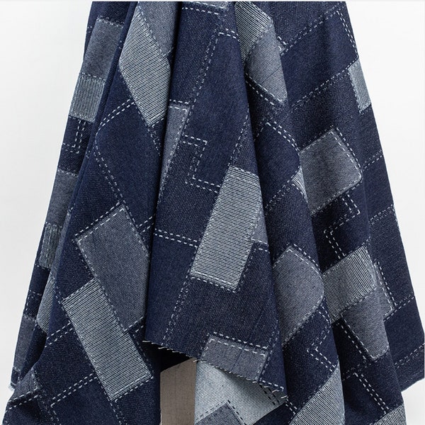 Patchwork Denim Fabric - Etsy