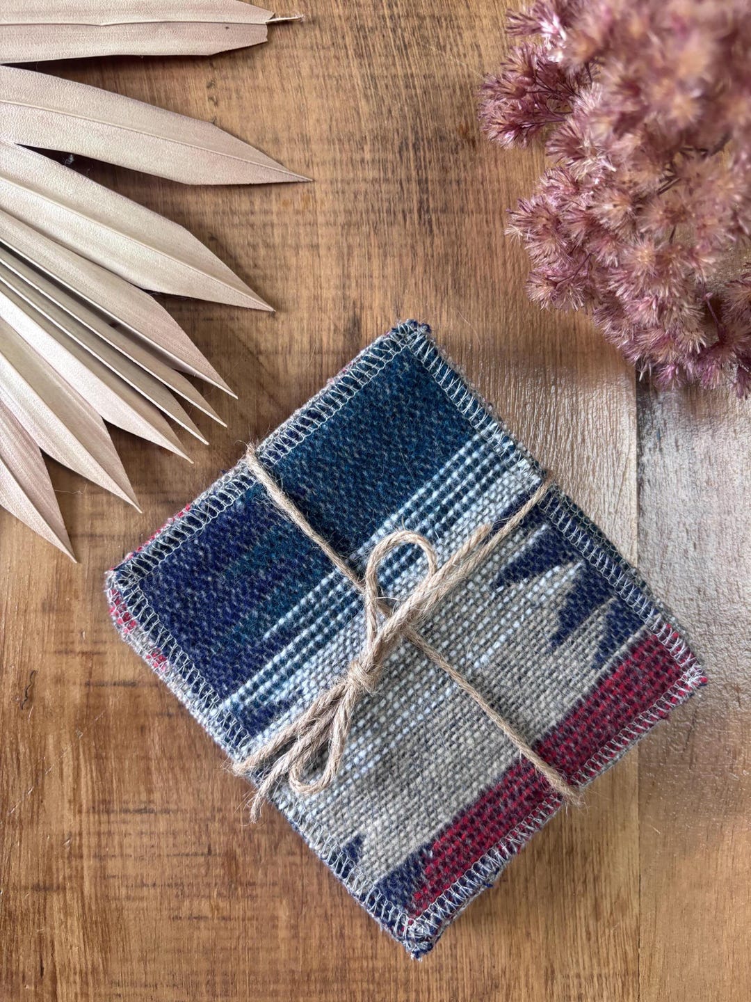 Aztec Coaster Set - Fabric, Cloth, Assortment of Woven Coasters, Boho ...