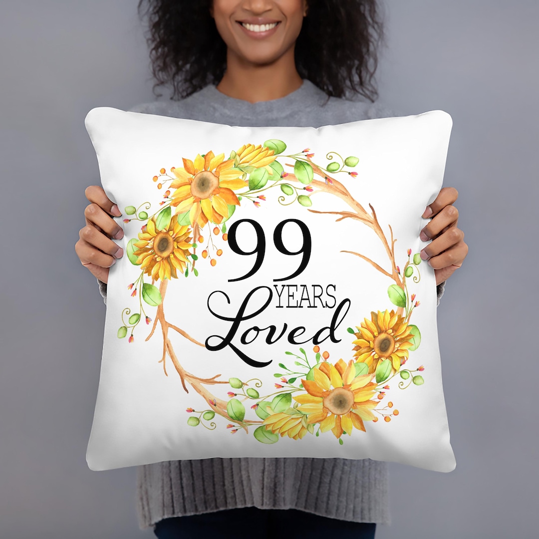 99th Birthday Gifts for Women 99 Year Old Female 99 Years Loved Throw ...