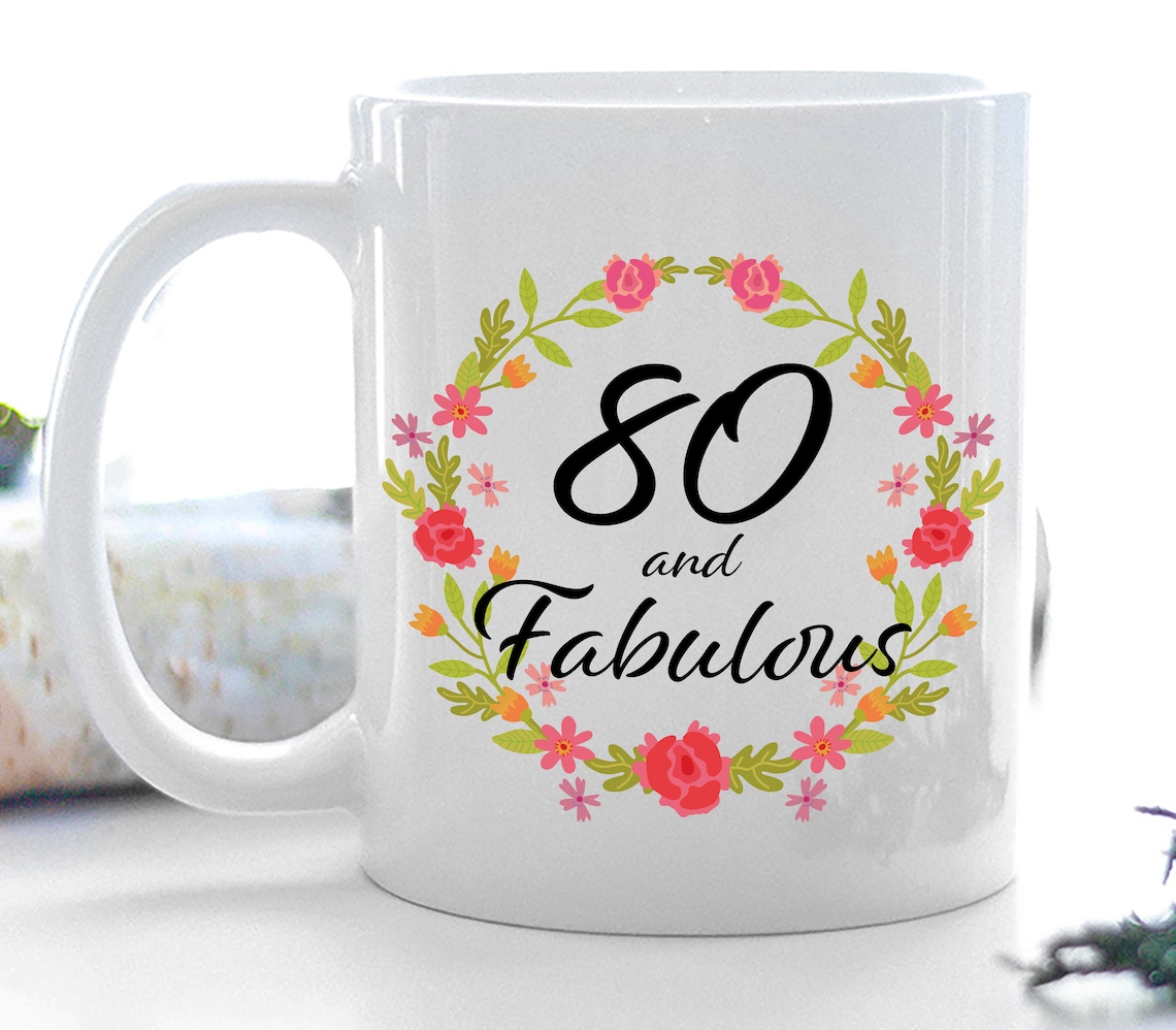 80th Birthday Mug 80 and Fabulous Coffee Mug Birthday Gift | Etsy