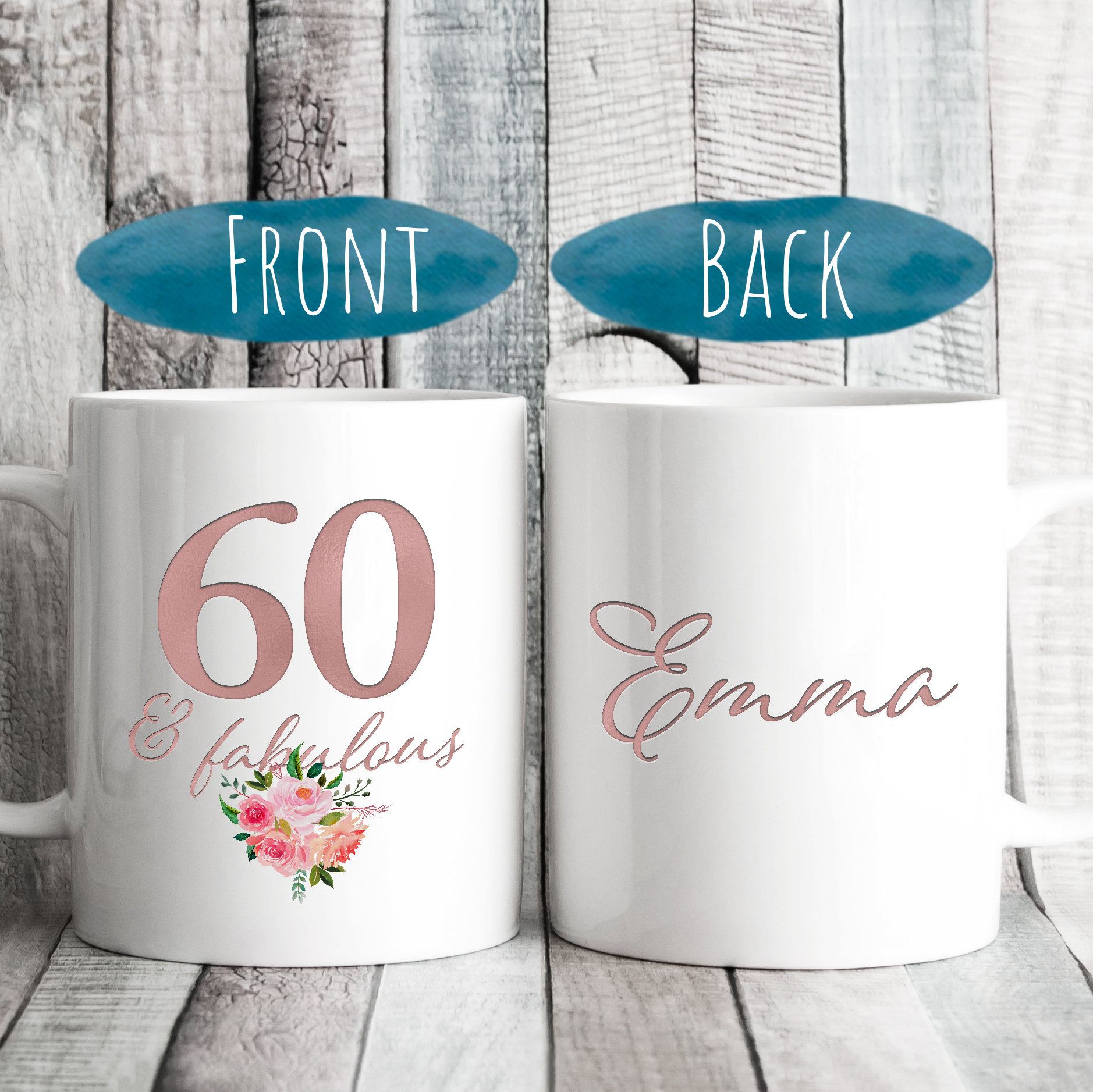 60th Birthday Gift for Her 60 and Fabulous Coffee Mug for - Etsy
