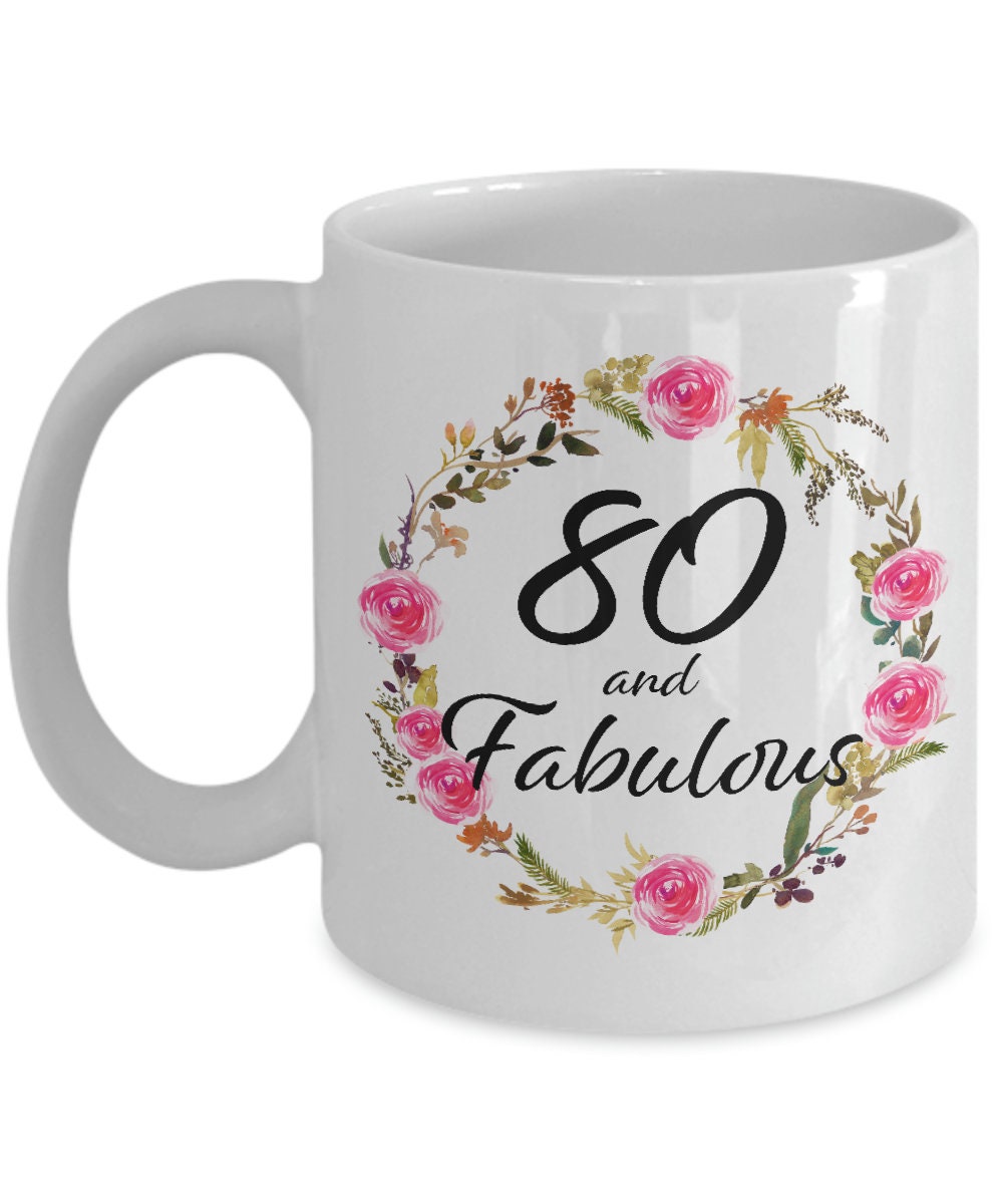 80 and Fabulous Coffee Cup 80th Birthday Mug Christmas | Etsy