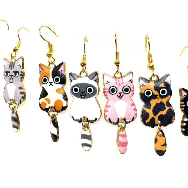 Cat Earrings - Etsy