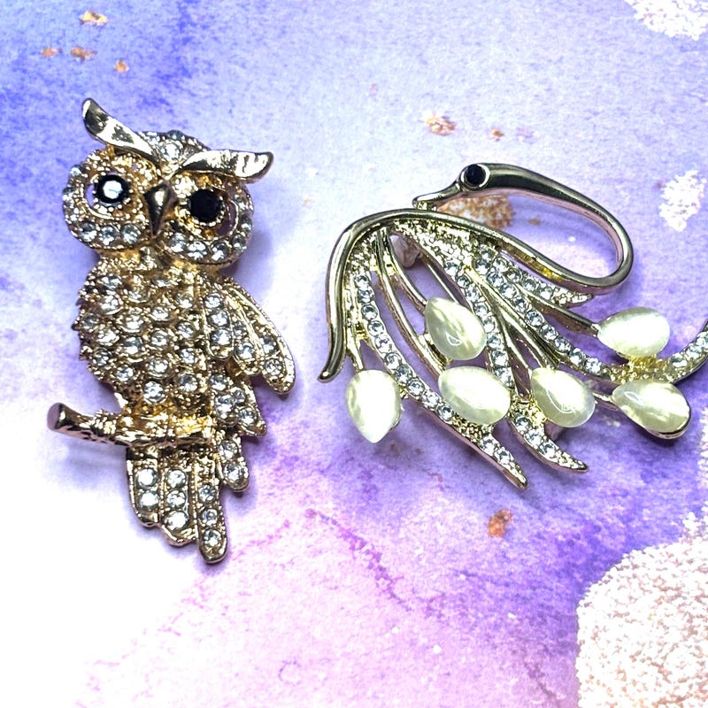 Swan Broaches - Etsy