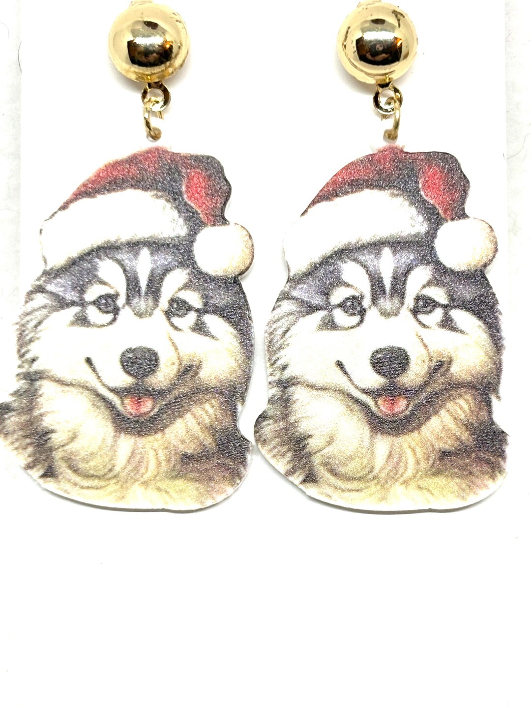 Husky Christmas Earrings, Husky Christmas Jewelry, Husky Earrings ...