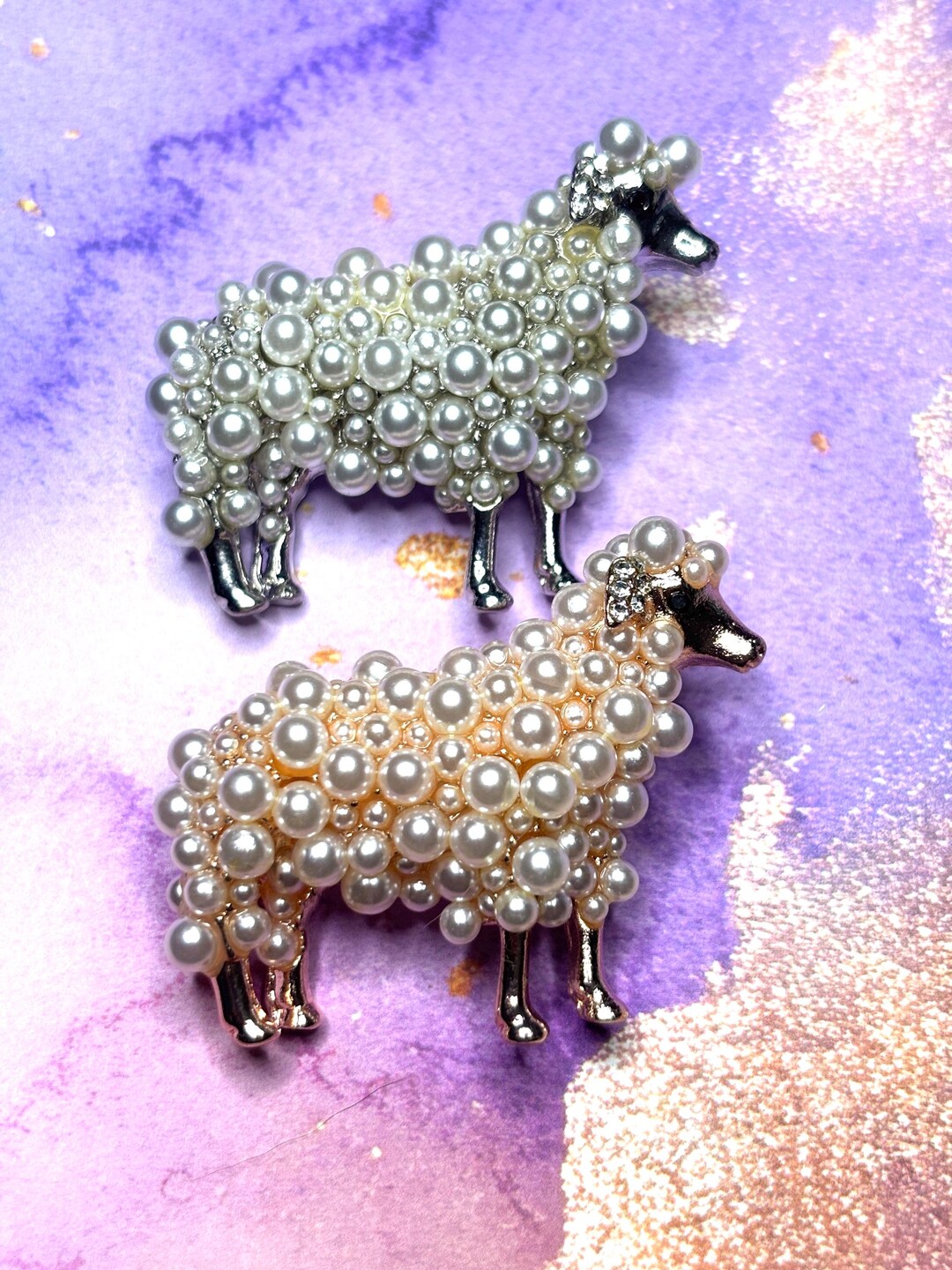 Pearl Sheep Broaches Pins Cute Farm Animal Jewelry Adorable Sheep Lover ...