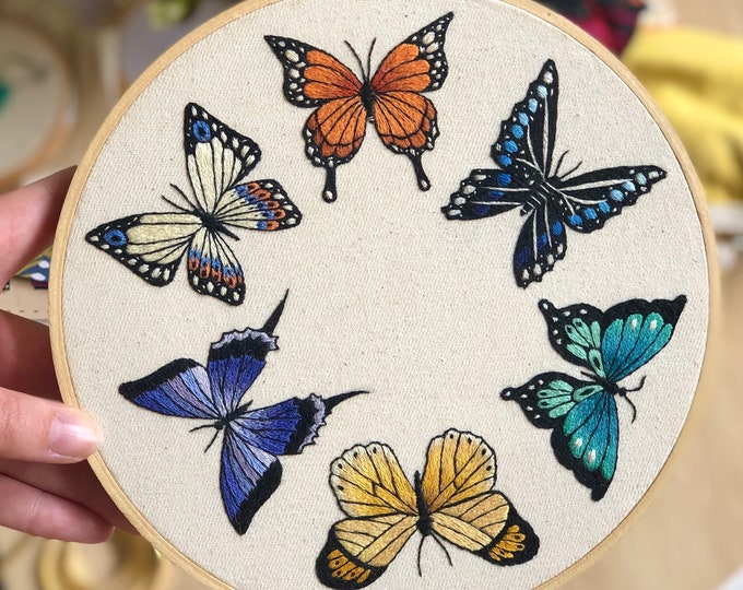 A Field of Butterflies Embroidery Pattern digital Download - Etsy
