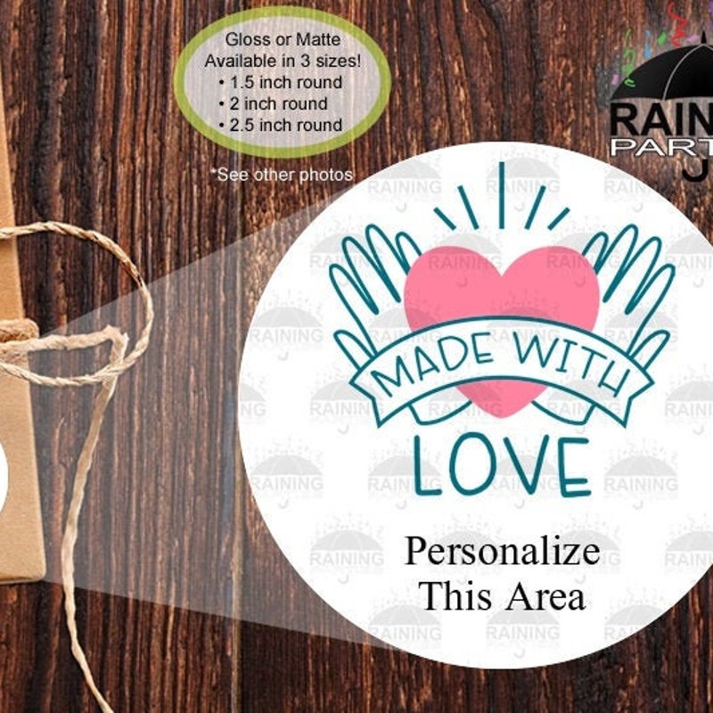 Personalized Hand Made by Stickers - Etsy