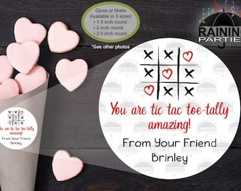 Tic Tac Toe Labels | Etsy