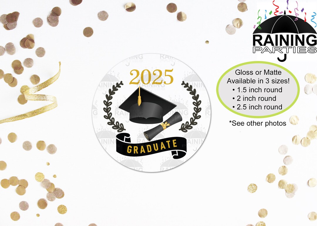 2025 Graduate Stickers, Cap Diploma, Class of 2025 Graduation Labels ...
