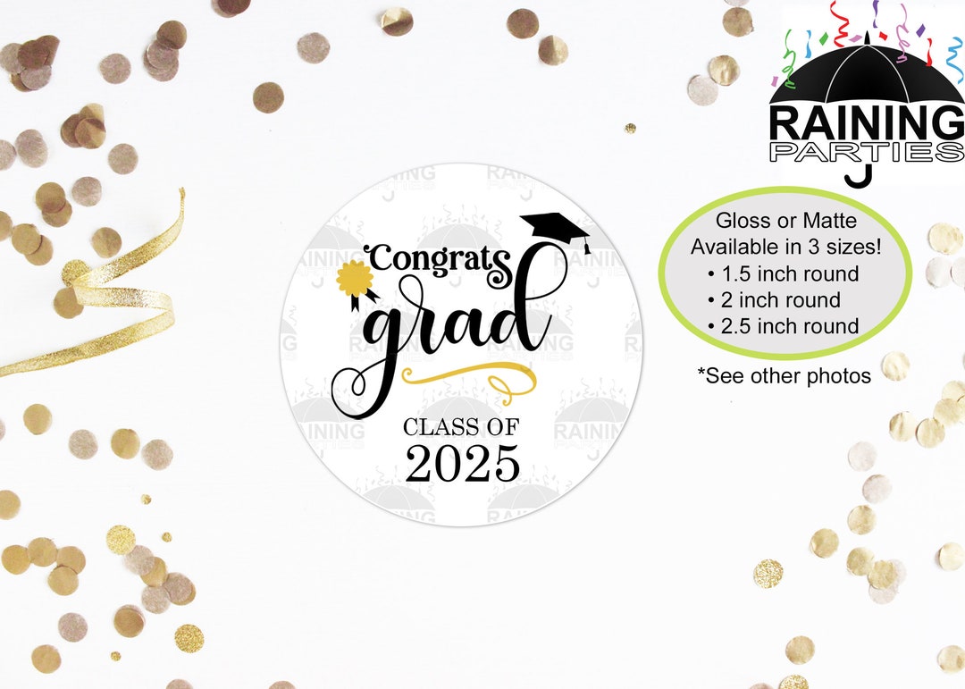 Congrats Grad Graduation Labels, Graduating Class of 2025 Envelope ...