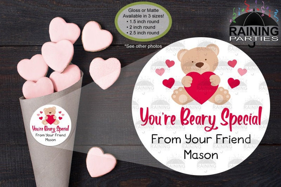 Personalized You're Beary Special Labels, Valentine Card Envelope Seals ...