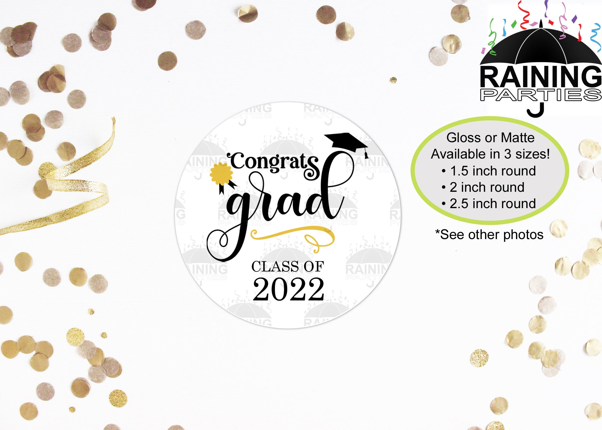 Congrats Grad Graduation Labels Graduating Class of 2022 - Etsy UK