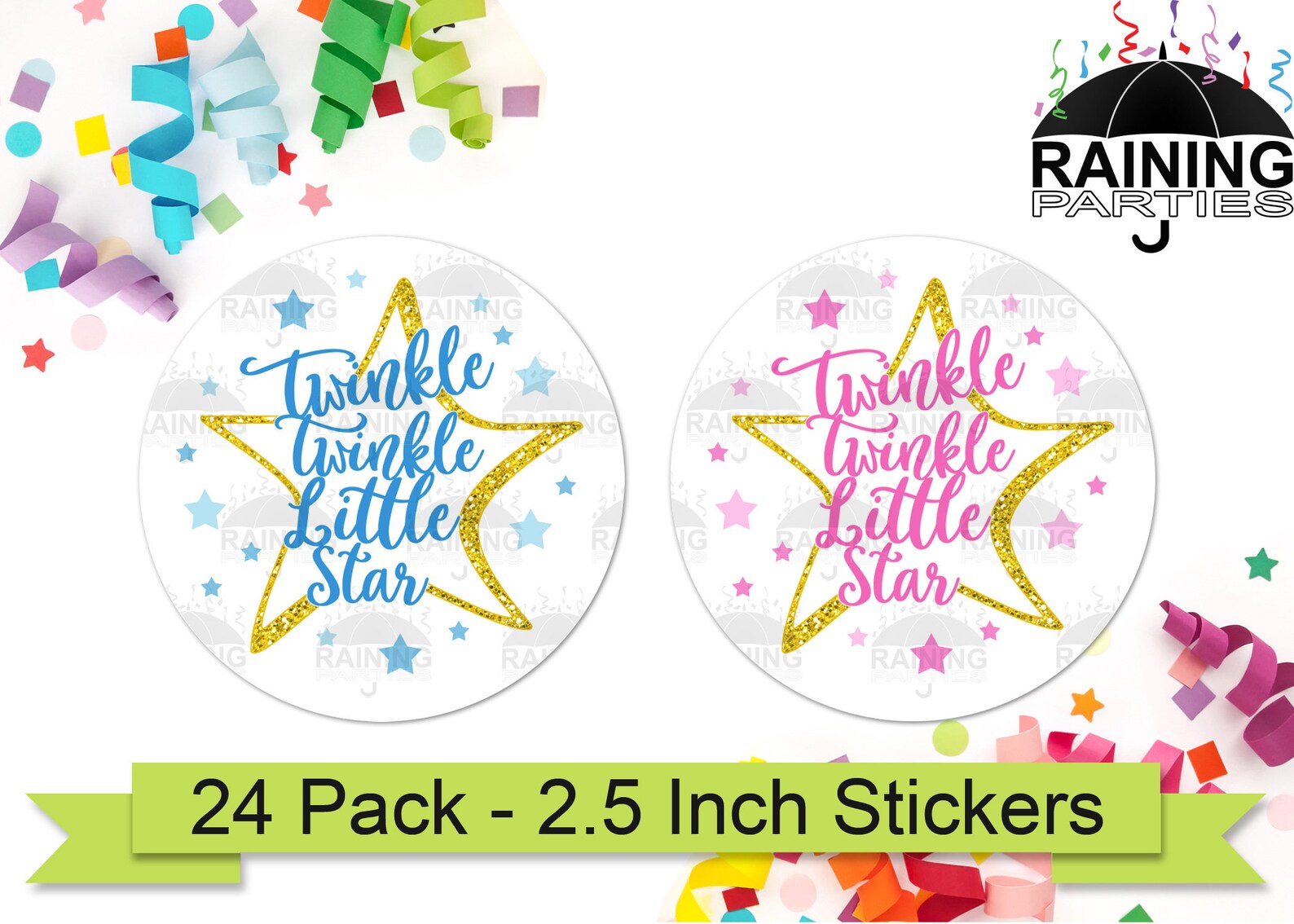 Twinkle Twinkle Little Star Gender Reveal Party Stickers 24 - Etsy