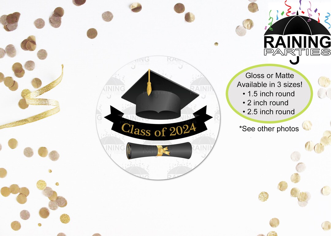 Class of 2024 Graduation Labels, Graduating Class of 2024 Envelope ...