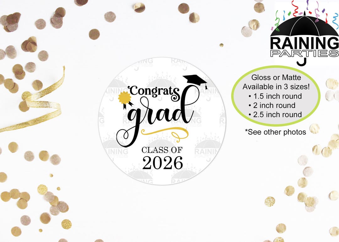 Congrats Grad Graduation Labels, Graduating Class of 2026 Envelope ...