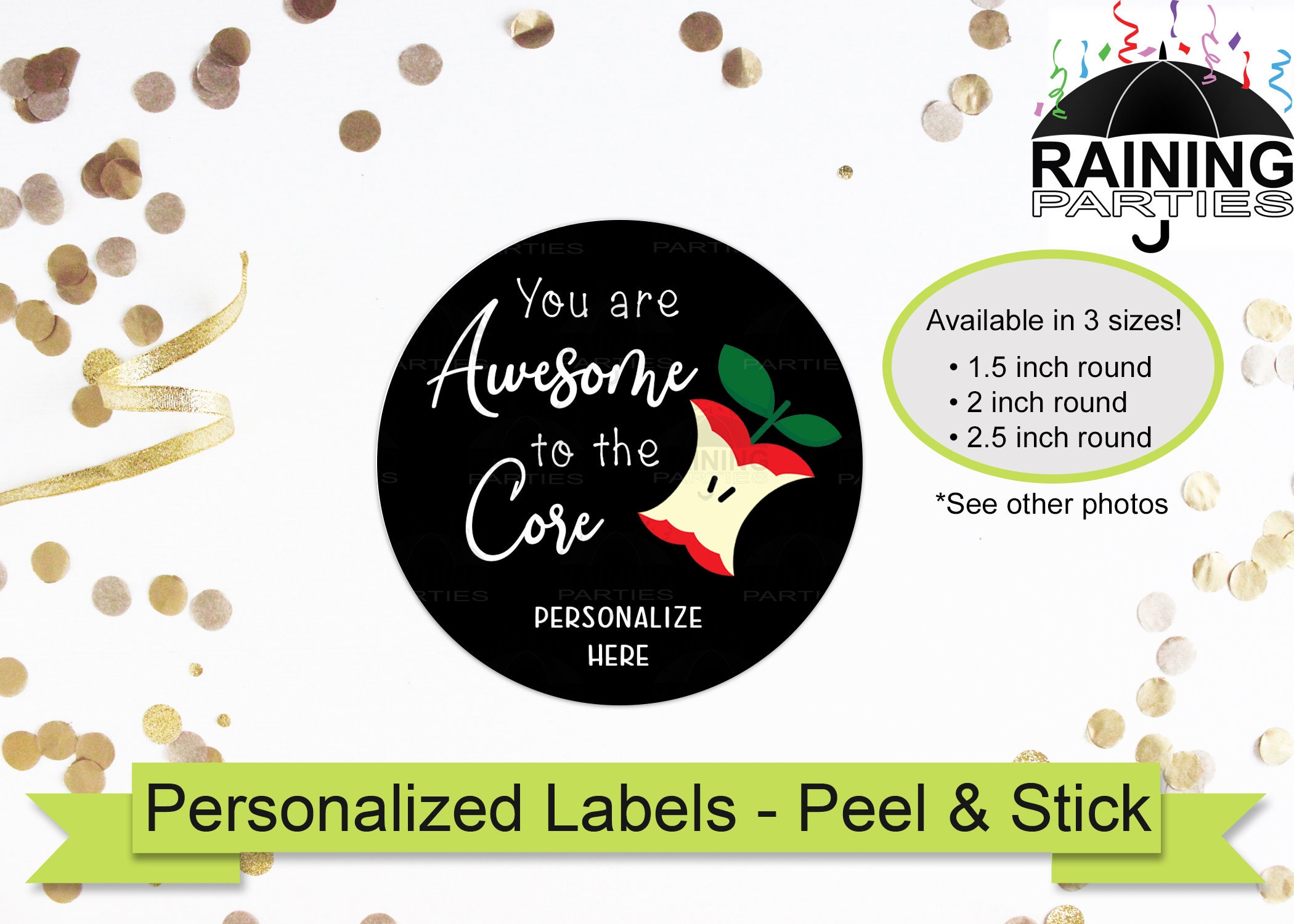 Personalized You Are Awesome to the Core Apple Labels Back to School ...