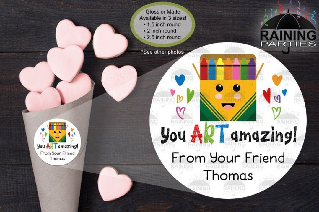 Personalized You ART Amazing Labels, Valentine Card Envelope Seals ...